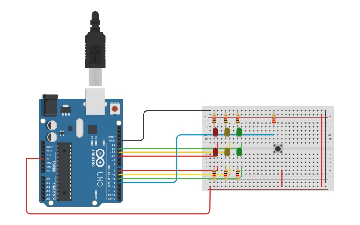 Circuit Design Semaforo Tinkercad