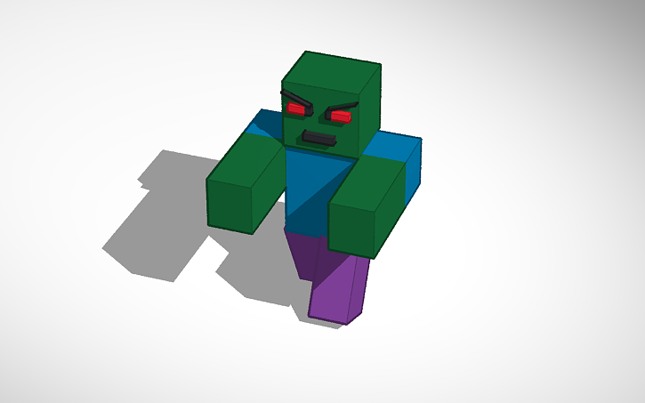 3D design Minecraft zombie - Tinkercad