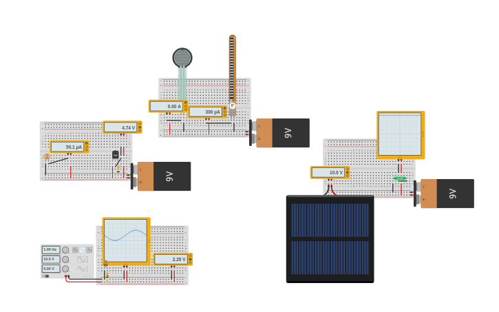 Circuit design Sensors - Tinkercad