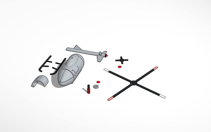 3D design Copy of Helicopter (parts separated) | Tinkercad