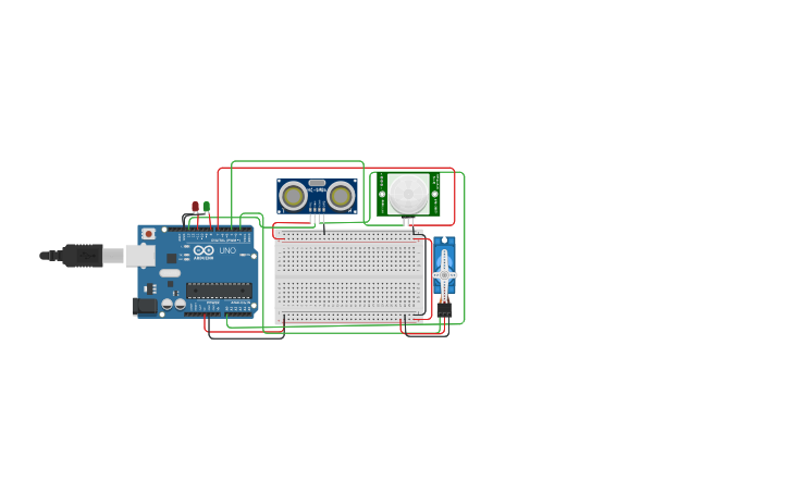 Circuit Design Cleaning And Smart Dustbin Tinkercad