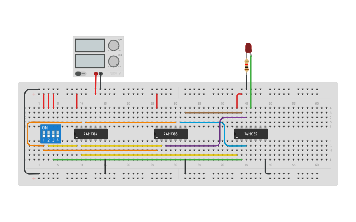 Circuit design BASIC GATES - Tinkercad