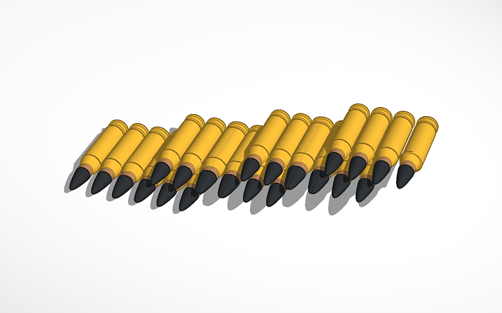 3D design row of Bullets | Tinkercad