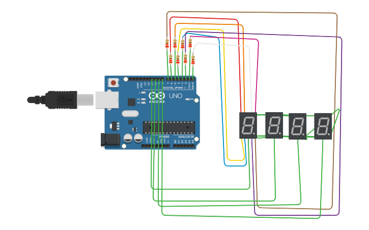 Circuit design counter 예제 | Tinkercad