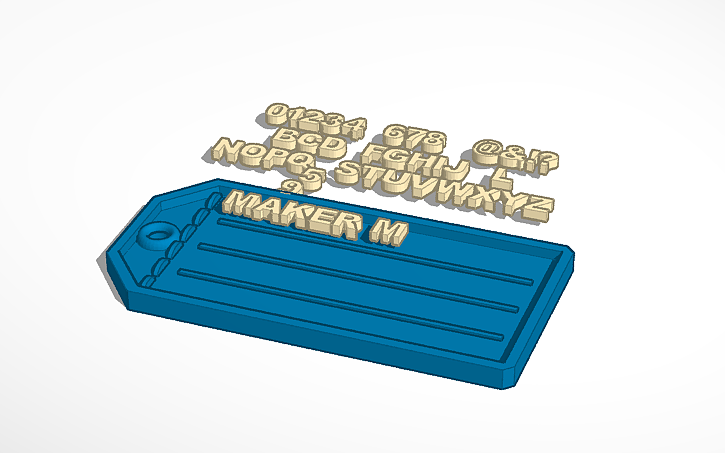 3D design Luggage Tag - Tinkercad
