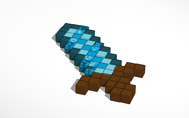 3D design minecraft diamond sword | Tinkercad