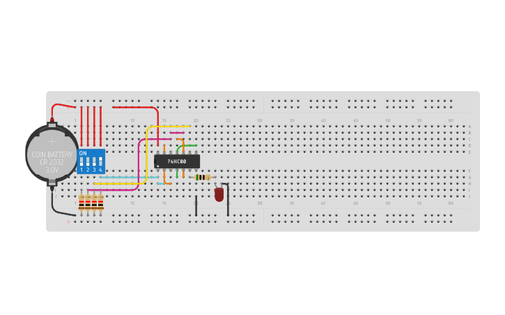Circuit design A’C + BC NAND | Tinkercad