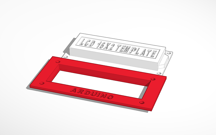 3D design LCD_16x2_frame_arduino - Tinkercad