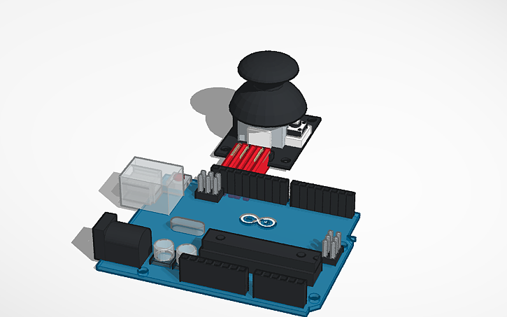 3D design Joy stick model circuit - Tinkercad