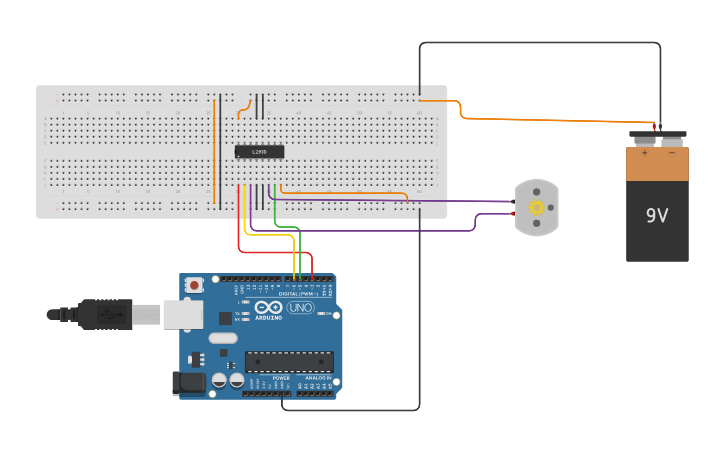 Circuit design DC MOTOR SIMULATION | Tinkercad