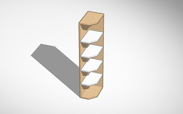 3D design Corner Bookcase - Tinkercad