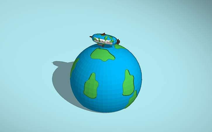 3D design Earth Day 2024 Airship - Tinkercad