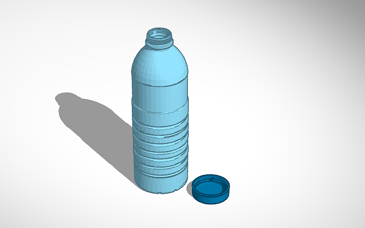 3D design Water bottle and cap - Tinkercad