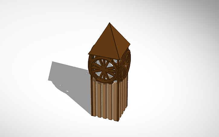 3d Design Clock Tower Tinkercad