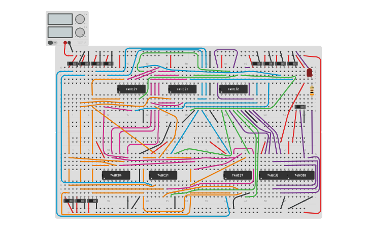 Circuit Design 8x1 Multiplexer Tinkercad
