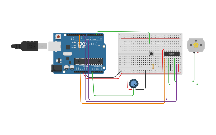 Circuit Design Analog Read Serial Out Motor Control Tinkercad