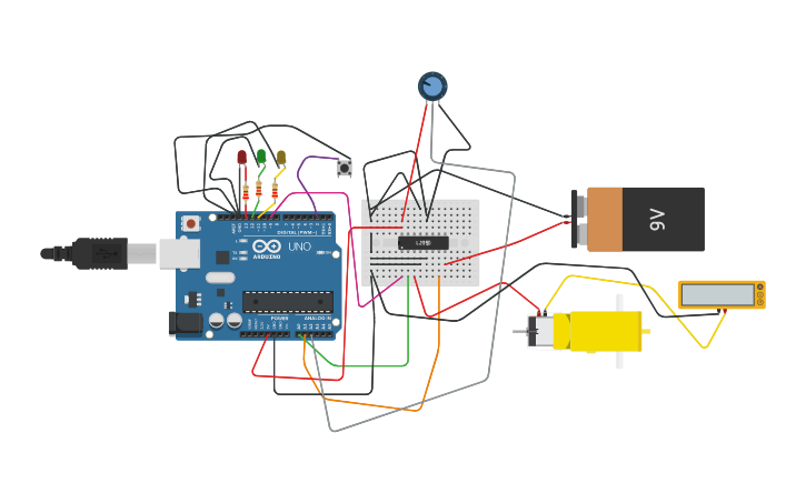 Circuit Design Direction And Speed Control Of Motor Tinkercad