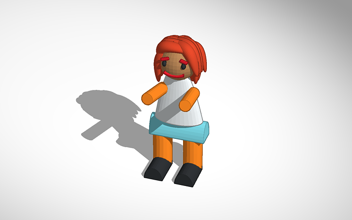 3D design Cool Hair Girl - Tinkercad