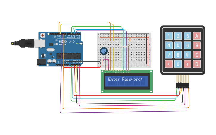 Circuit design Password detection - Tinkercad