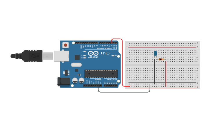Circuit design Blinking - Tinkercad