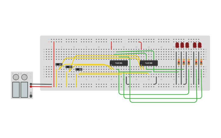 Circuit design BINARY FULL ADDER - Tinkercad