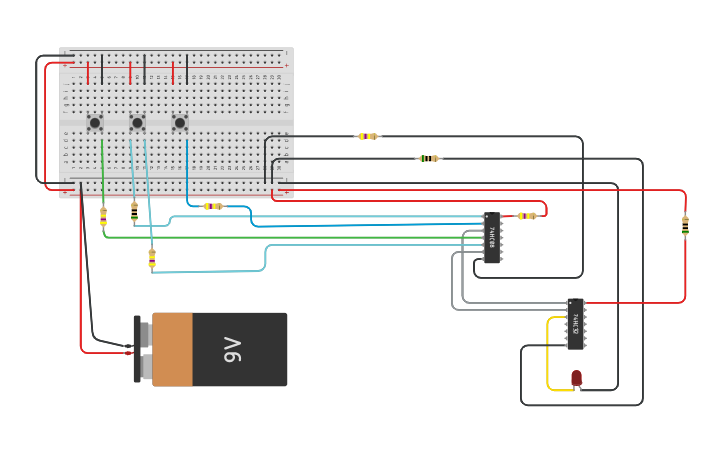 Circuit design Projeto Lógica Combinacional - Toldo | Tinkercad