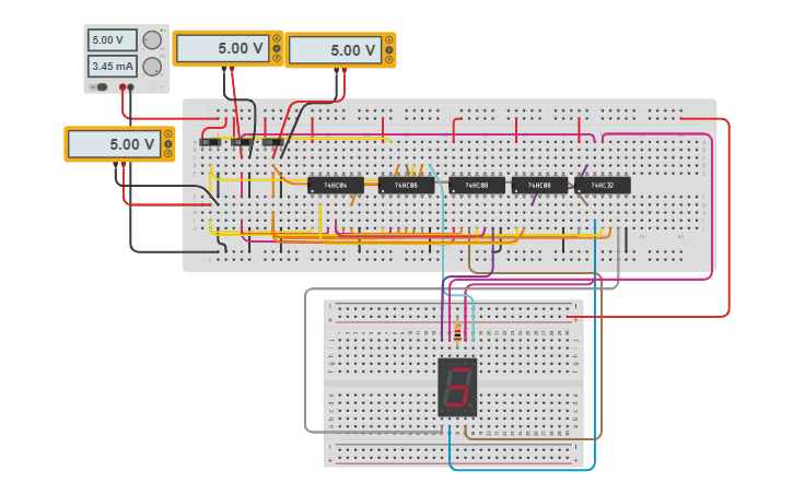 Circuit design Prática 13 de digital | Tinkercad