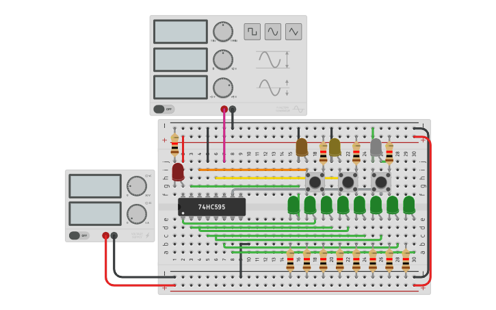 Circuit design Shift_Register - Tinkercad