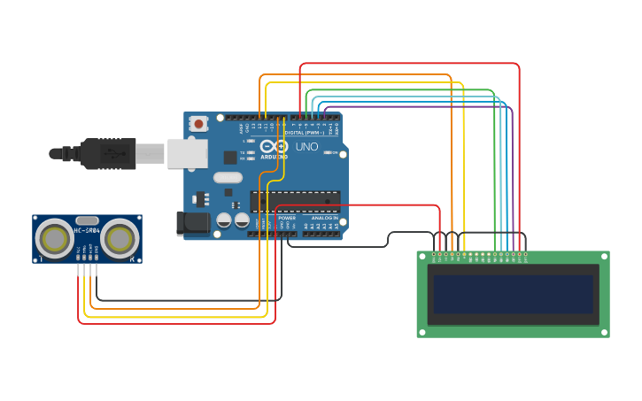 Circuit design Electronic Distance Measuring Device | Tinkercad