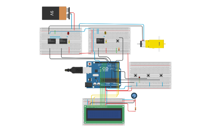 Circuit design interfaceamento | Tinkercad