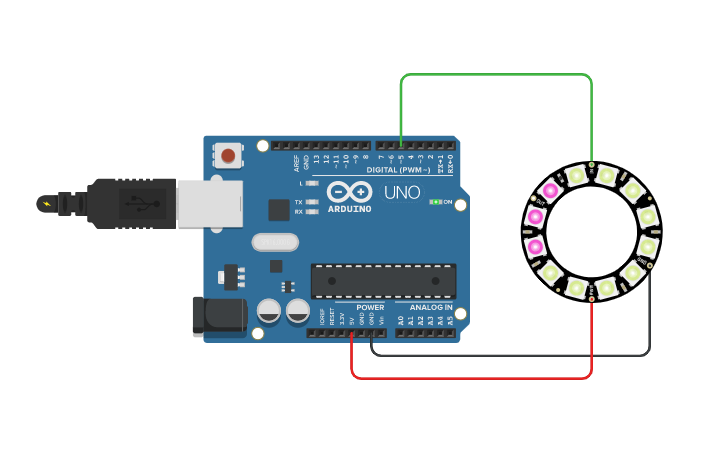 Circuit design Neopixel | Tinkercad