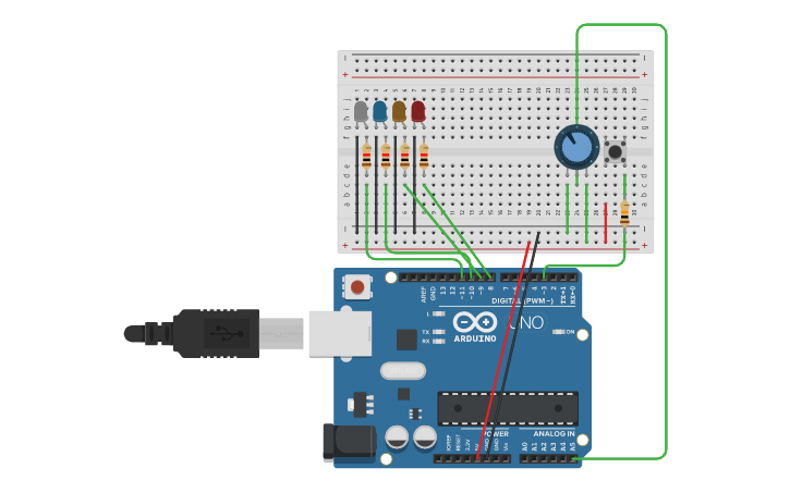 Circuit design SEQUENCE - Tinkercad