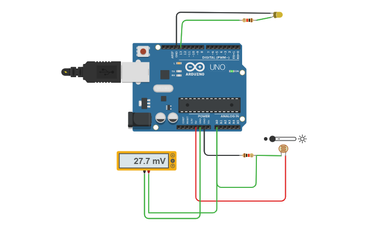 Circuit design ldr - Tinkercad