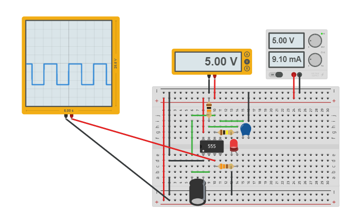 Circuit design Student_UT3-NE555 Astable Circuit Assembly - Tinkercad