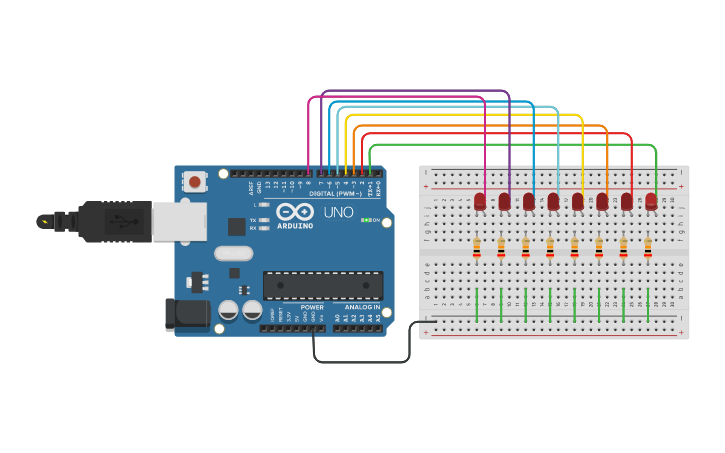 Circuit design led_คู่ | Tinkercad