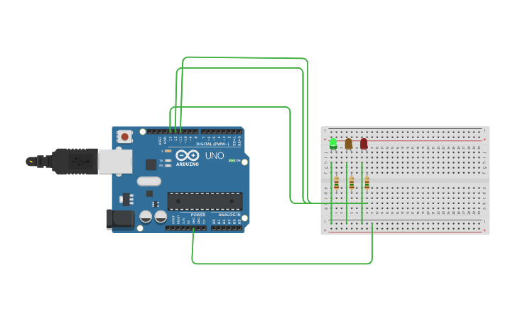 Circuit design Semafor - Tinkercad