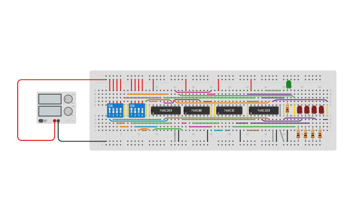 Circuit design BCD Adder | Tinkercad