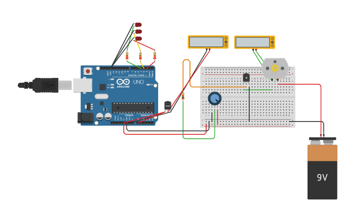 Circuit design Anemometro - Tinkercad