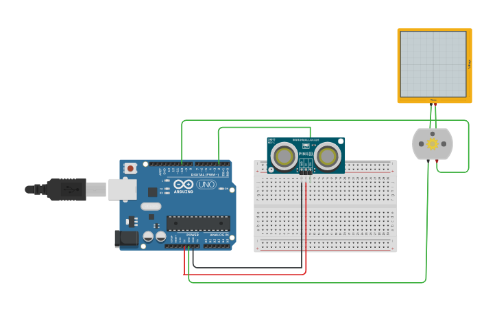 Circuit Design Adaptive Cruise Control Using Pwm Generation Ultrasonic Sensors Tinkercad