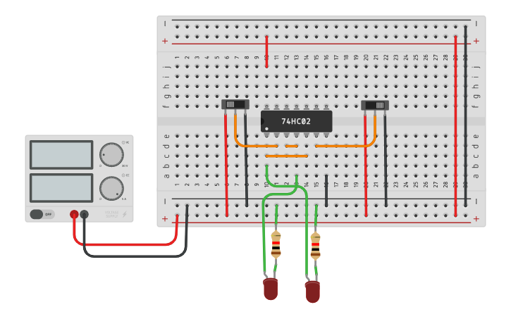 Circuit design SR LATCH - Tinkercad Circuit design SR LATCH - Tinkercad