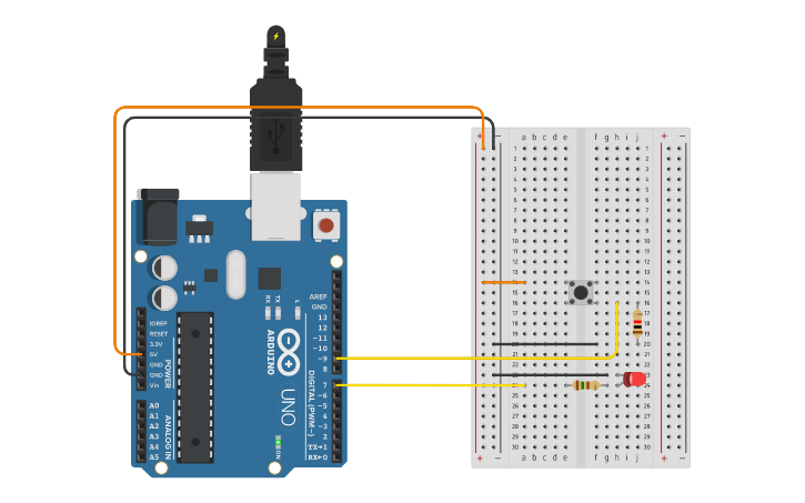 Circuit design Pull-down - Tinkercad