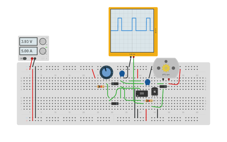 Circuit design PWM DC motor control - Tinkercad