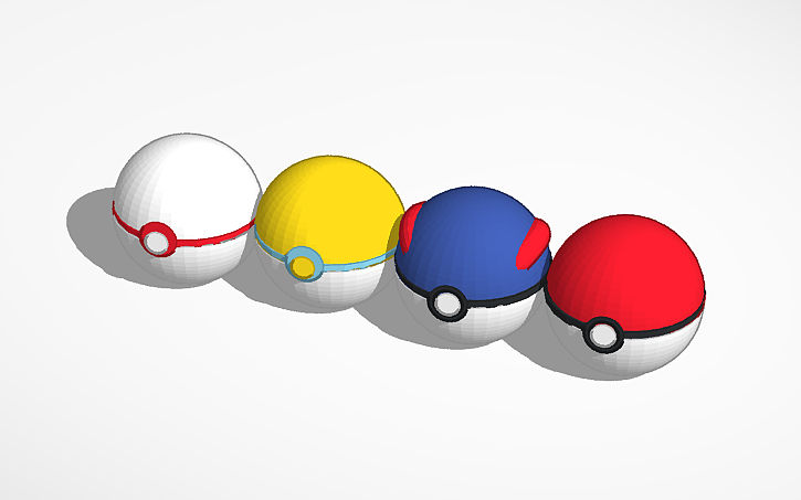 3D design Pokémon ball - Tinkercad
