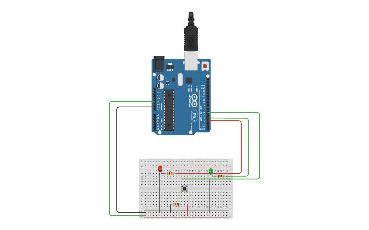 Circuit design Traffic Lights - Tinkercad