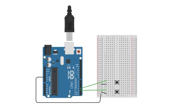 Circuit design Copy of Counting to 10 with interrupts - Tinkercad