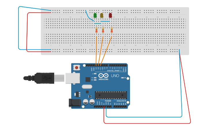 Circuit design SEMAFORO | Tinkercad