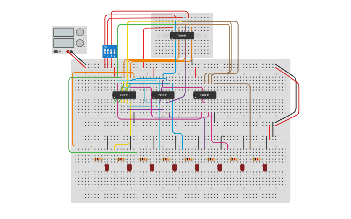 Circuit design 3:8 Decoder | Tinkercad