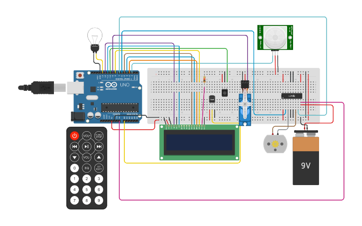 Circuit design Home Automation System - Tinkercad
