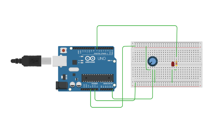Circuit design TP de programando arduino - Tinkercad