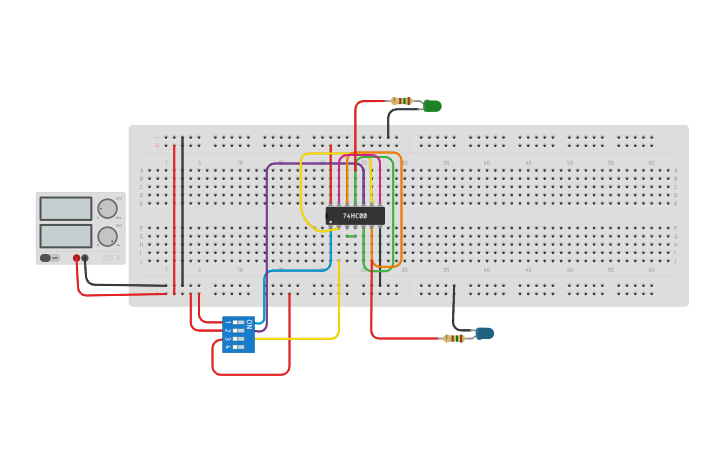 Circuit design RS-Flip Flop - Tinkercad